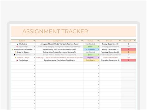 Assignment Tracker Youplanners