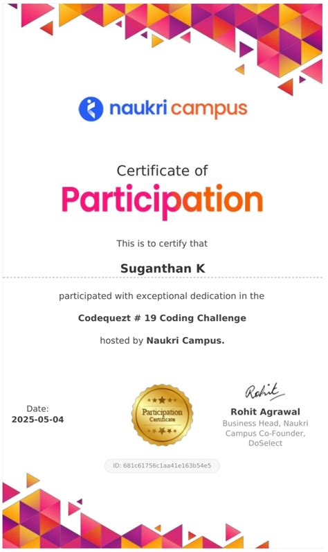 Excited To Share My Latest Milestone Suganthan K