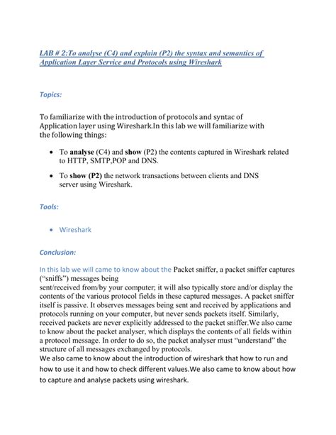 Wireshark Network Analysis Lab SMTP POP DNS