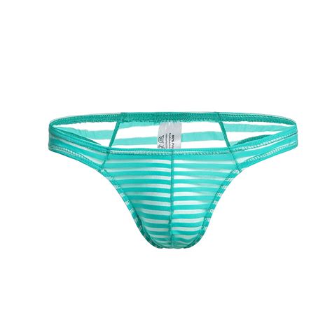 Uocefik Sexy Thongs For Men Comfortable Thin G String Solid Color Mesh