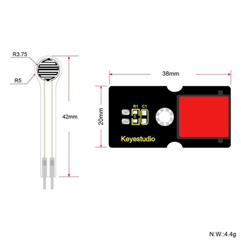 ⚡️buy Max Thin Film Resistive Pressure Sensor Transducer Force Sensing Resistor Small At The