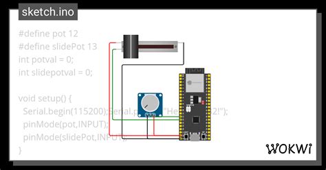 Potentiometer Wokwi Esp32 Stm32 Arduino Simulator