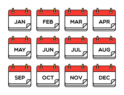 Vector Calendar Months Illustration 40556095 Vector Art At Vecteezy
