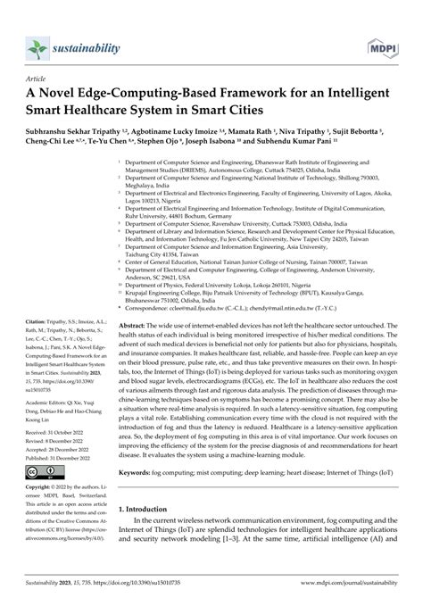 Pdf A Novel Edge Computing Based Framework For An Intelligent Smart