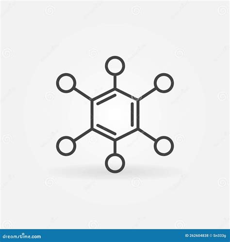 Simple Chemical Molecule Vector Chemistry Concept Outline Icon Stock