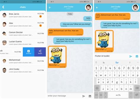 A Simple Chat Ui Build With Flutter Ui Toolkit