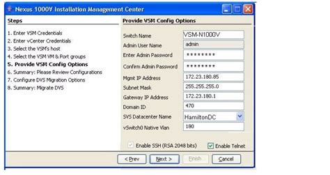 Cisco Nexus V Getting Started Guide Release SV Configuring The Software Using