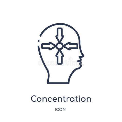 Ic Ne De Vecteur De Concentration D Ensemble Ligne Simple Noire D