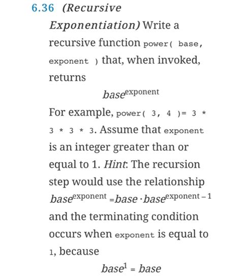 Solved 6 36 Recursive Exponentiation Write A Recursive Chegg