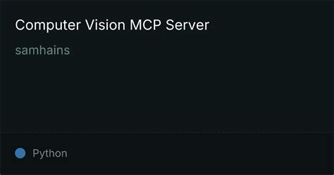 Computer Vision Mcp Server Glama