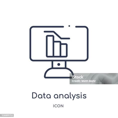 인공 지능 개요 컬렉션에서 선형 데이터 분석 아이콘입니다 얇은 라인 데이터 분석 벡터 흰색 배경에 고립입니다 데이터 분석 최신