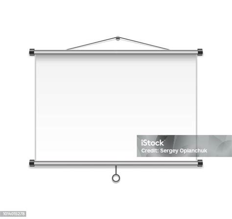 회의 프로젝터 화면 흰색 벽에 고립입니다 현실 빈 보드 또는 프레 젠 테이 션 디스플레이입니다 벡터 일러스트 레이 션 0명에 대한 스톡 벡터 아트 및 기타 이미지 Istock