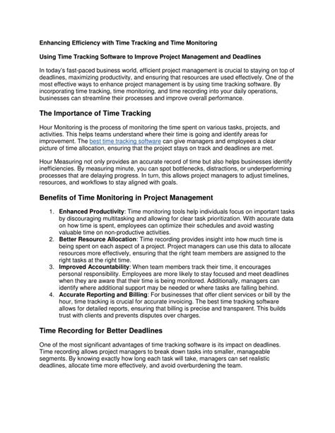 Ppt Enhancing Efficiency With Time Tracking And Time Monitoring