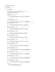 Ladderized Else If Statement Txt Include Stdio H Int Main Int
