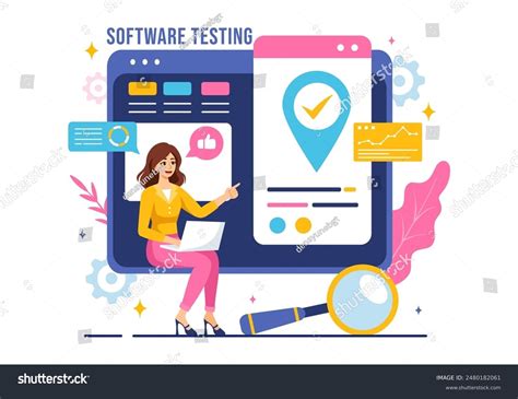 Software Testing Vector Illustration Featuring Application Stock Vector Royalty Free