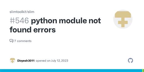Python Module Not Found Errors · Issue 546 · Slimtoolkitslim · Github
