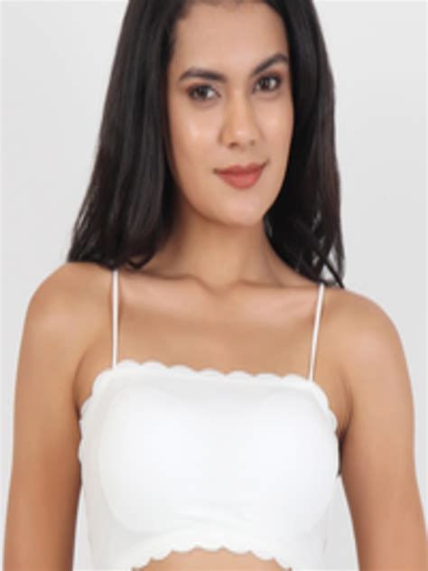 Buy Lebami White Seamless Non Wired Bandeau Bra With Rapid Dry