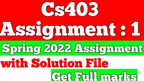 Cs403 Assignment 1 Solution 2022 Cs403 Assignment 1 Let S Study