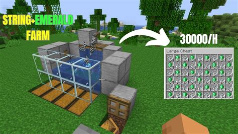 Easy Emerald String Farm In Minecraft Youtube