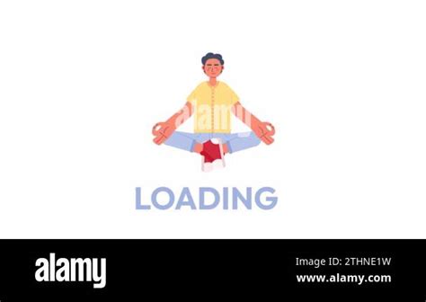 animated meditation loader relaxed man in yoga pose flash message 4k
