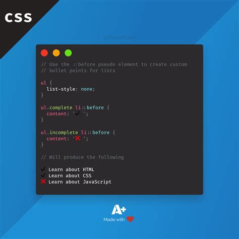 How To Create Custom Bullet Points In Css Css Tutorial Typography