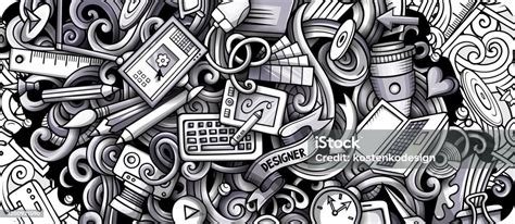 디자이너 손으로 그린 낙서 배너입니다 만화 상세한 전단지 3차원 형태에 대한 스톡 벡터 아트 및 기타 이미지 3차원 형태 개체 그룹 그래피티 Istock