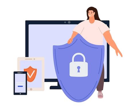 Premium Vector Cyber Safety Cyber Security And Privacy Concept Woman