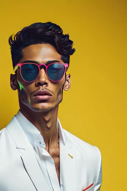 Premium Ai Image Stylish Man With Sunglasses And With White Details