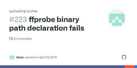 Ffprobe Binary Path Declaration Fails · Issue 223 · Lycheeorglychee · Github