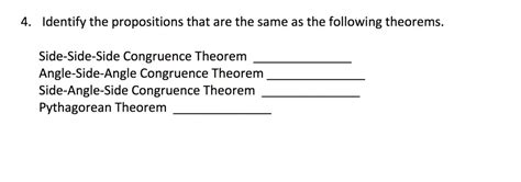 4 Identify The Propositions That Are The Same As The Following Theorems Side Side Side