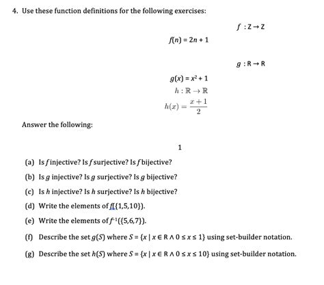 Solved Use These Function Definitions For The Following Chegg