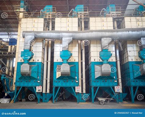 Straight View Of Paddy Drying Unit Agricultural Product Processing Plant Stock Image Image Of