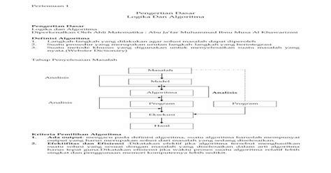 Download Pdf Pengertian Dasar Logika Dan Algoritma · Logika Dan Algoritma Pengertian Dasar