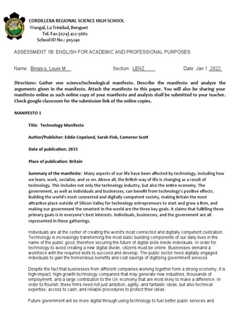 Eapp Assessment 1b Pdf Argument Logic