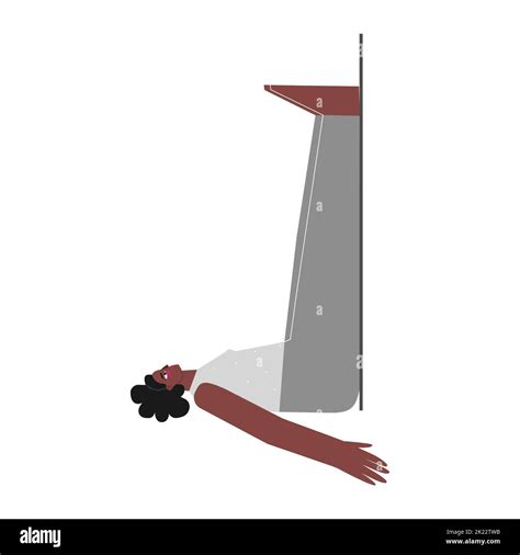 Vector Concept With Flat Female Body Positive Character African American Woman Learns
