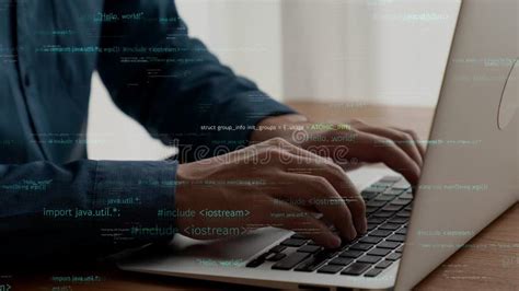 Computer Programmer Uses Capable Laptop Computer To Develop Programming Code Stock Footage