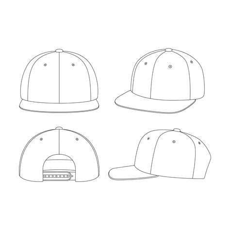Premium Vector Template Snapback Hat Vector Illustration Flat Sketch Design Outline