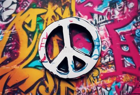Peace Art Symbol Pop Graffiti Illustration Love Stock Illustration