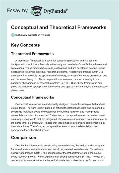 Conceptual And Theoretical Frameworks 551 Words Research Paper Example