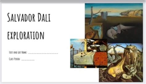 Salvador Dali Exploration Assignment By Rachael Georgakis Tpt