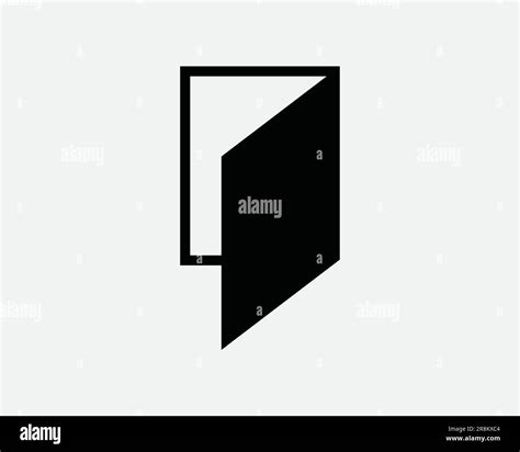 Exit Door Icon Emergency Doorway Escape Path Entrance Enter Out In Swing Entry Route Black