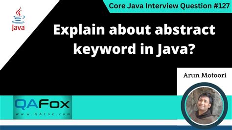 Explain About Abstract Keyword In Java Core Java Interview Question 127 Youtube