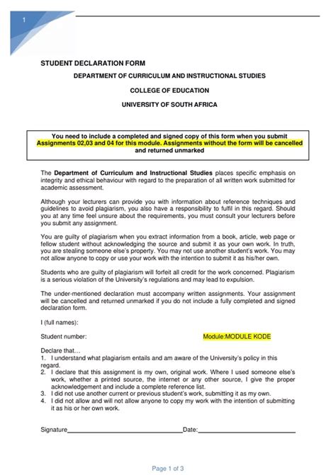 Babe Declaration Forms Nursing Stuvia SA