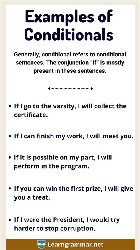 Examples Of Conditionals Daily Use Words Conditional Sentence English Grammar Rules