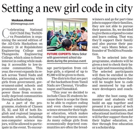 Manu Sekar On Linkedin Allgirlshackathon Agh2024 Educationforall