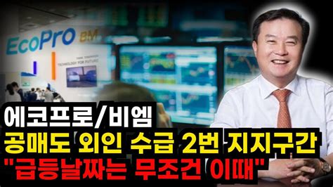 🔴 에코프로비엠 5시 충격속보 공매도 외인 수급 2번 지지구간 급등날짜는 무조건 이때 지금구간 반드시 이 가격에서 반등이 강하게 나올 수밖에 없습니다 에코
