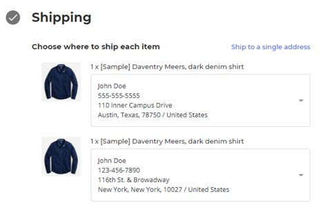 Offering Shipping To Multiple Addresses