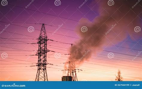 Electricity Vs Carbon Emission Energy Stock Image Image Of Energy