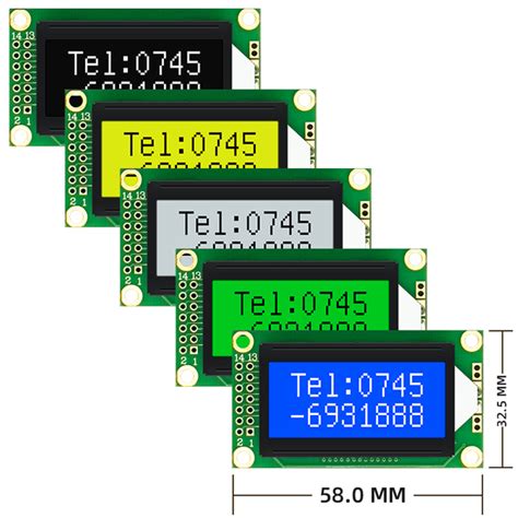 Factory 0802a Character Lcd Screen 5v Blue And Yellow Hj0802zfa Dot