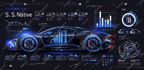 Futureoriented User Interface Abstract Graphic Virtual Touch User Interface Car Service In The